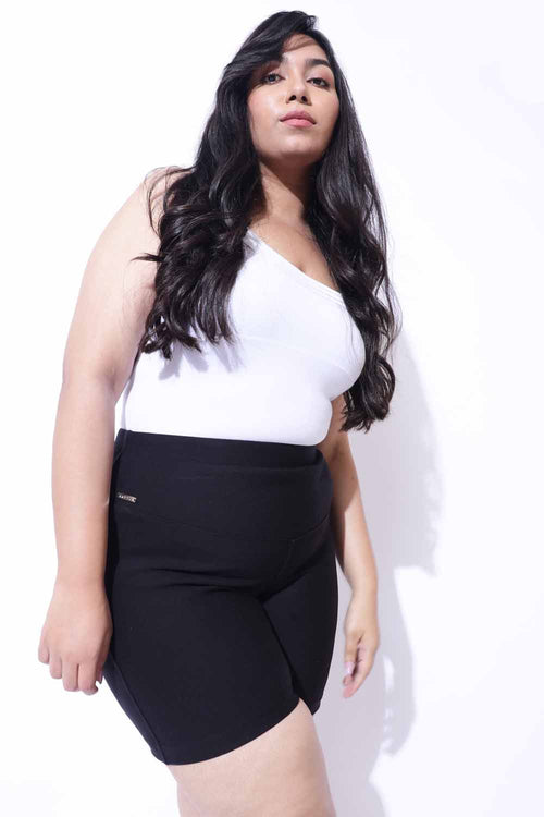 Home Plus Size Shorts Plus Size Black Tummy Shaper Shorts