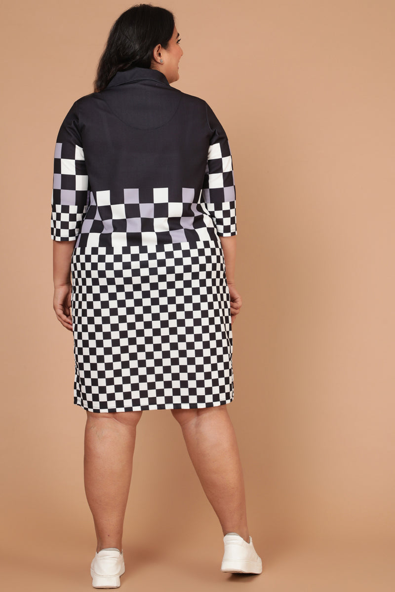 Buy Plus Size Bold Face Shirt Dress Online For Women - Amydus