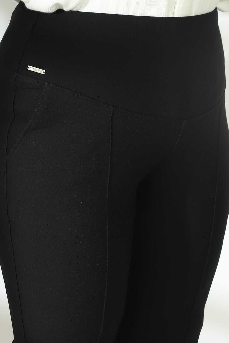 Buy Plus Size Crease Seam Black Tummy Tucker Pants Online For Women